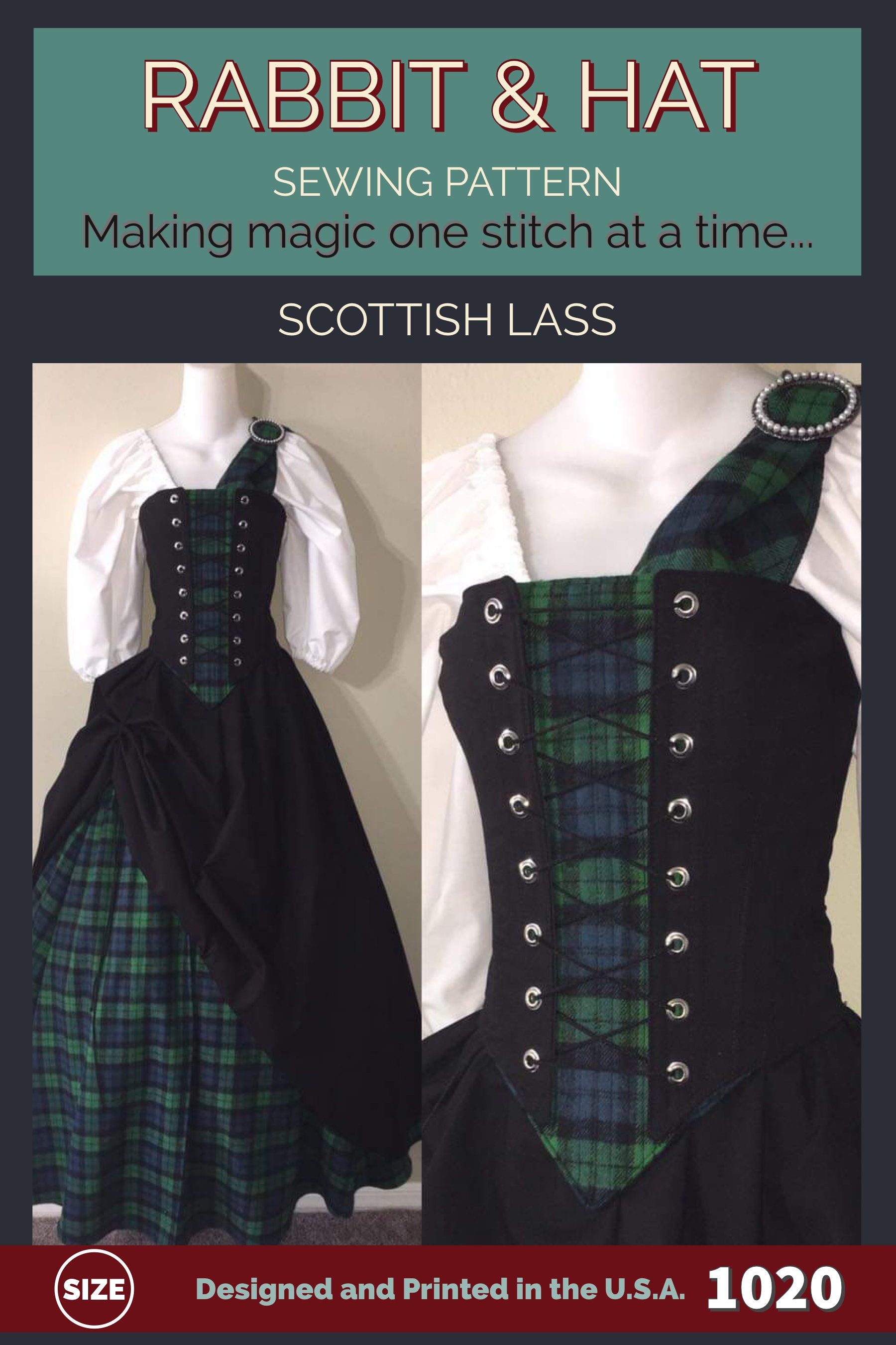 PDF Size 4X Scottish Lass Bodice With Stomacher Panel, Mid Length ...