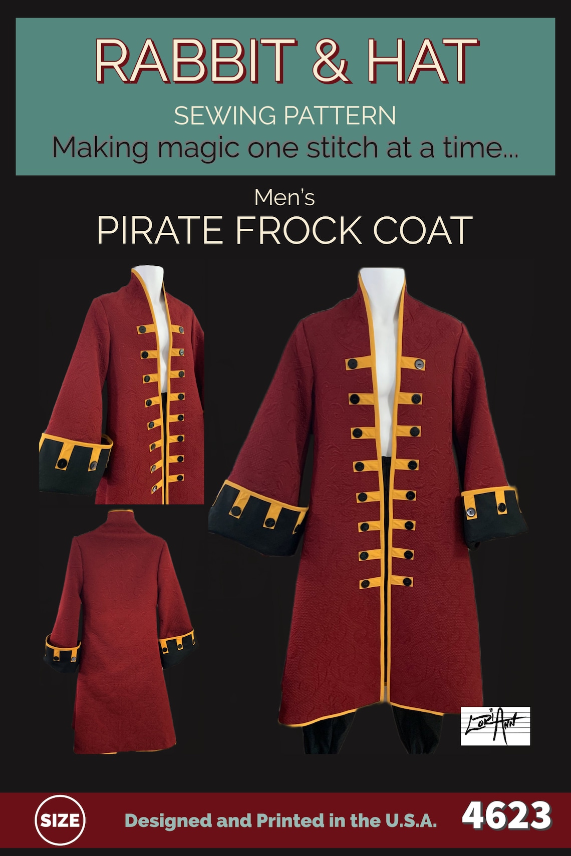 PDF Size MEDIUM - Men's Pirate Frock Coat 4623 New Rabbit and Hat ...