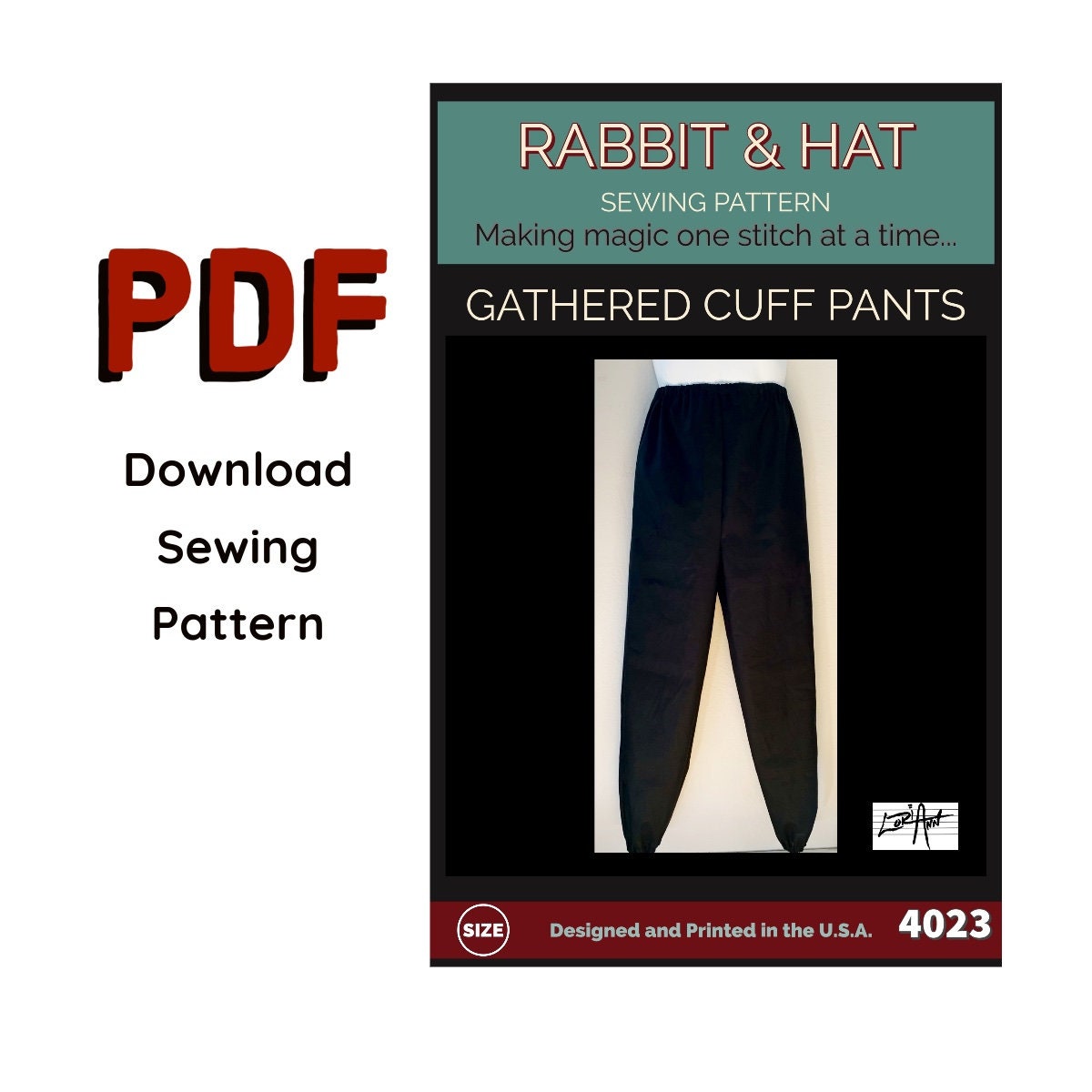 PDF Size MEDIUM Knight Medieval Gathered Cuff Pants 4023 New Rabbit and ...