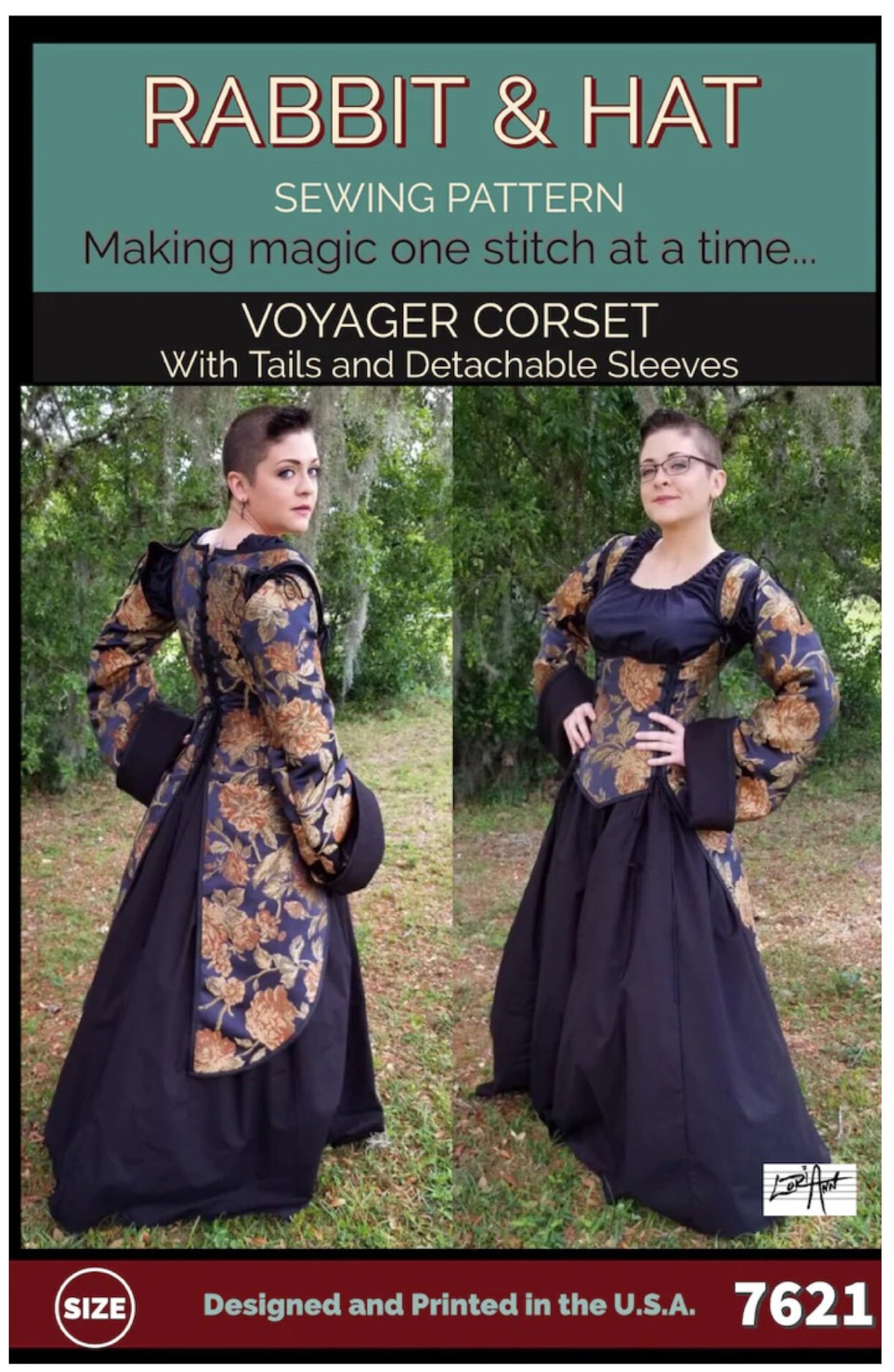 PDF 1X VOYAGER Under Bust Corset With Tails and Detachable Sleeves 7621 ...
