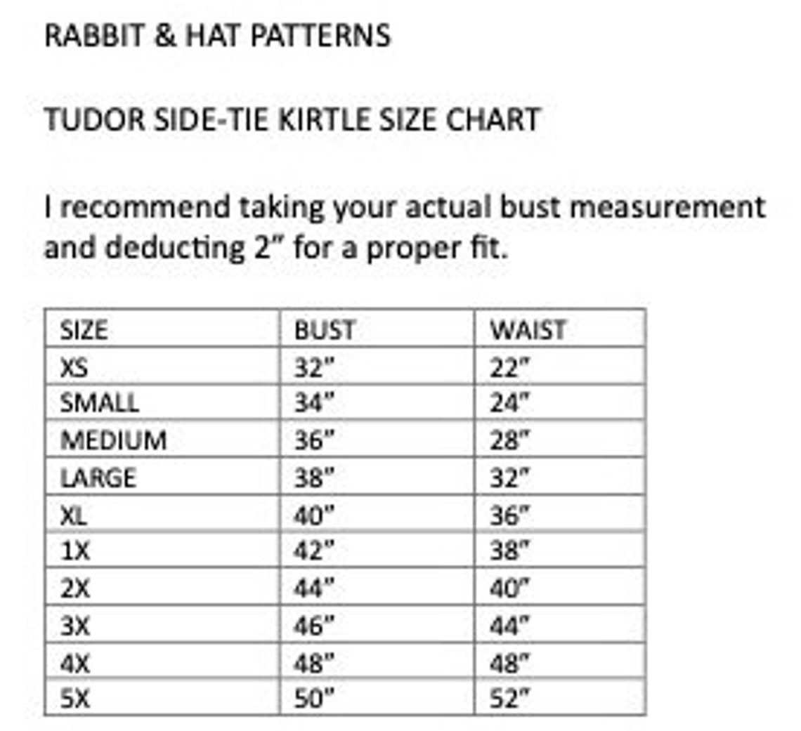PDF Size LARGE Tudor Kirtle 424 New Rabbit & Hat Sewing Pattern Women's ...