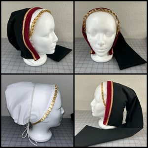 PDF Tudor Coif Cap and French Hood 2924 New Rabbit and Hat Sewing Pattern - Medieval Renaissance ...
