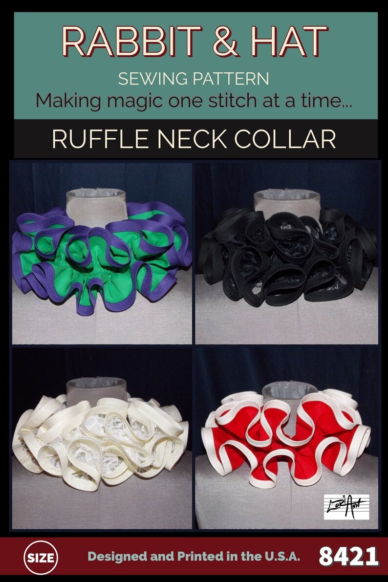 PDF Tie on Neck Ruffle Collar 8421 New Rabbit and Hat Sewing | Etsy