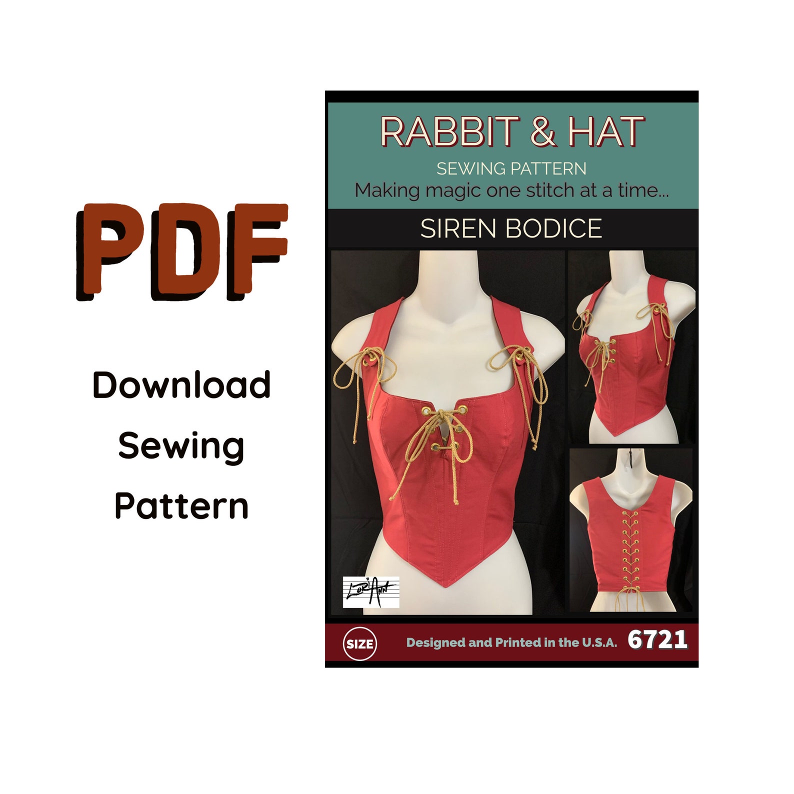 PDF LARGE Medieval Siren Bodice With Adjustable Strap 6721 New Rabbit ...
