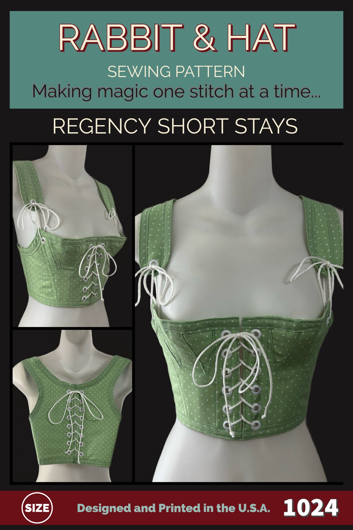 PDF Size 1X Regency Short Stays 1024 New Rabbit and Hat Sewing Pattern ...