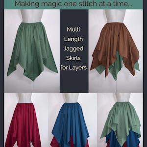 PDF Gathered Waist Jagged Skirt With Two Length Options for Layering ...