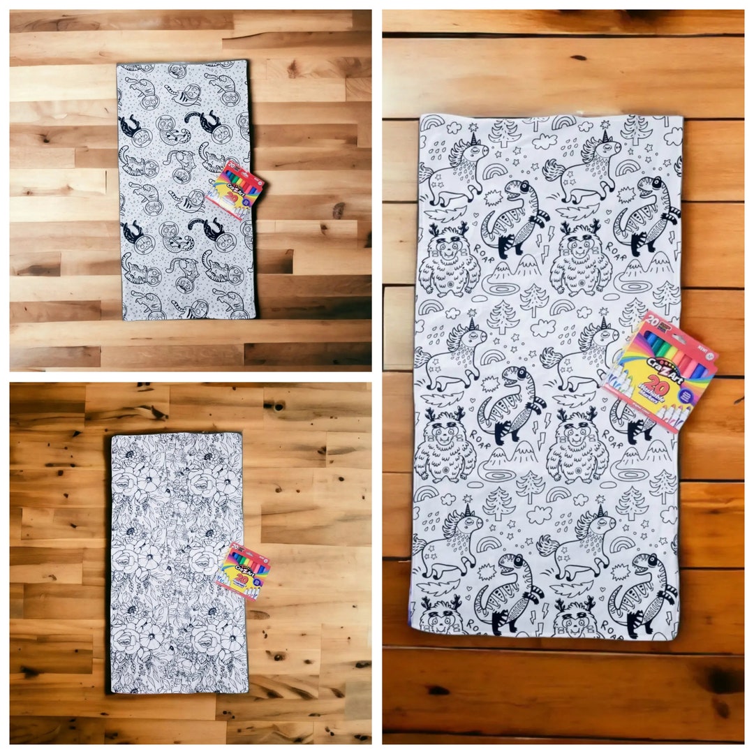 Washable Coloring Page Blanket for Kids, Color Mat, Busy Board for ...