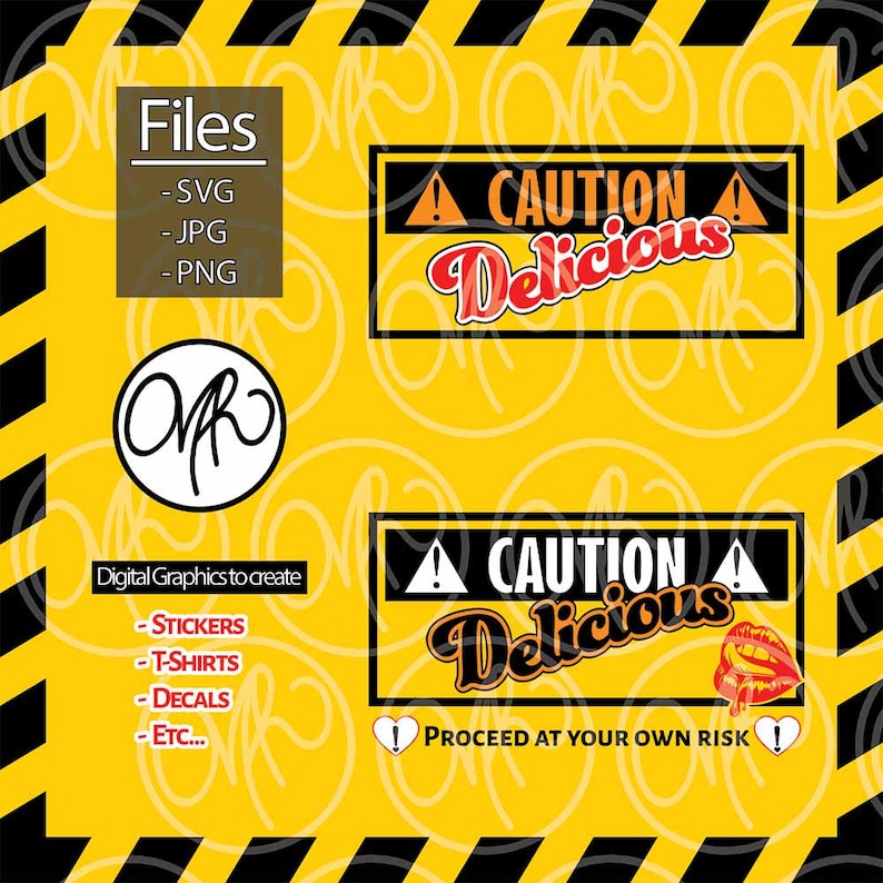 Caution Delicious SVG, JPG, PNG Digital Design Bundle - Etsy
