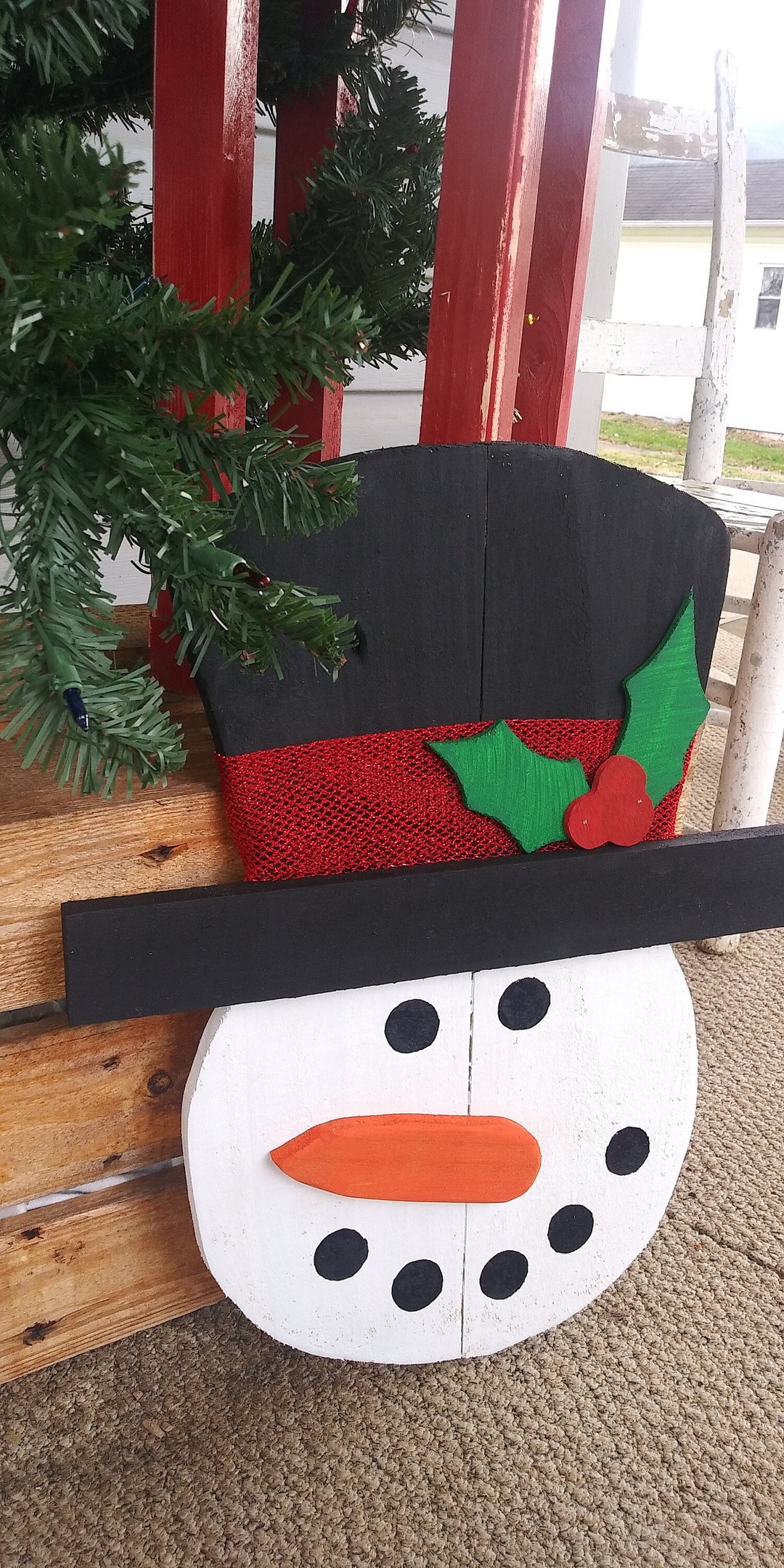 Wooden Snowman Head Snowman Winter Wonderland Christmas - Etsy