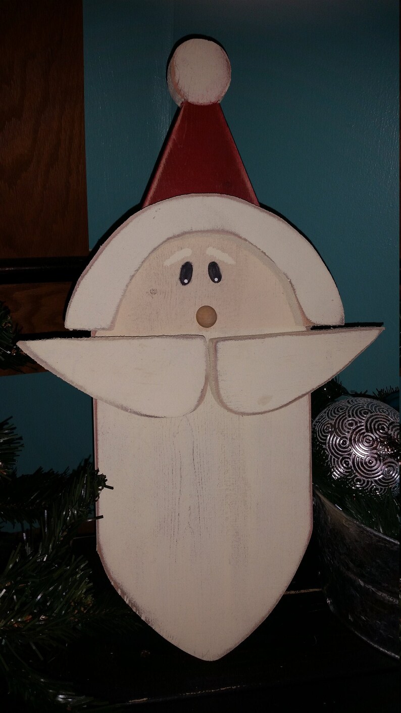 Wooden Santa Santa Claus Christmas Holiday Decor Santa | Etsy