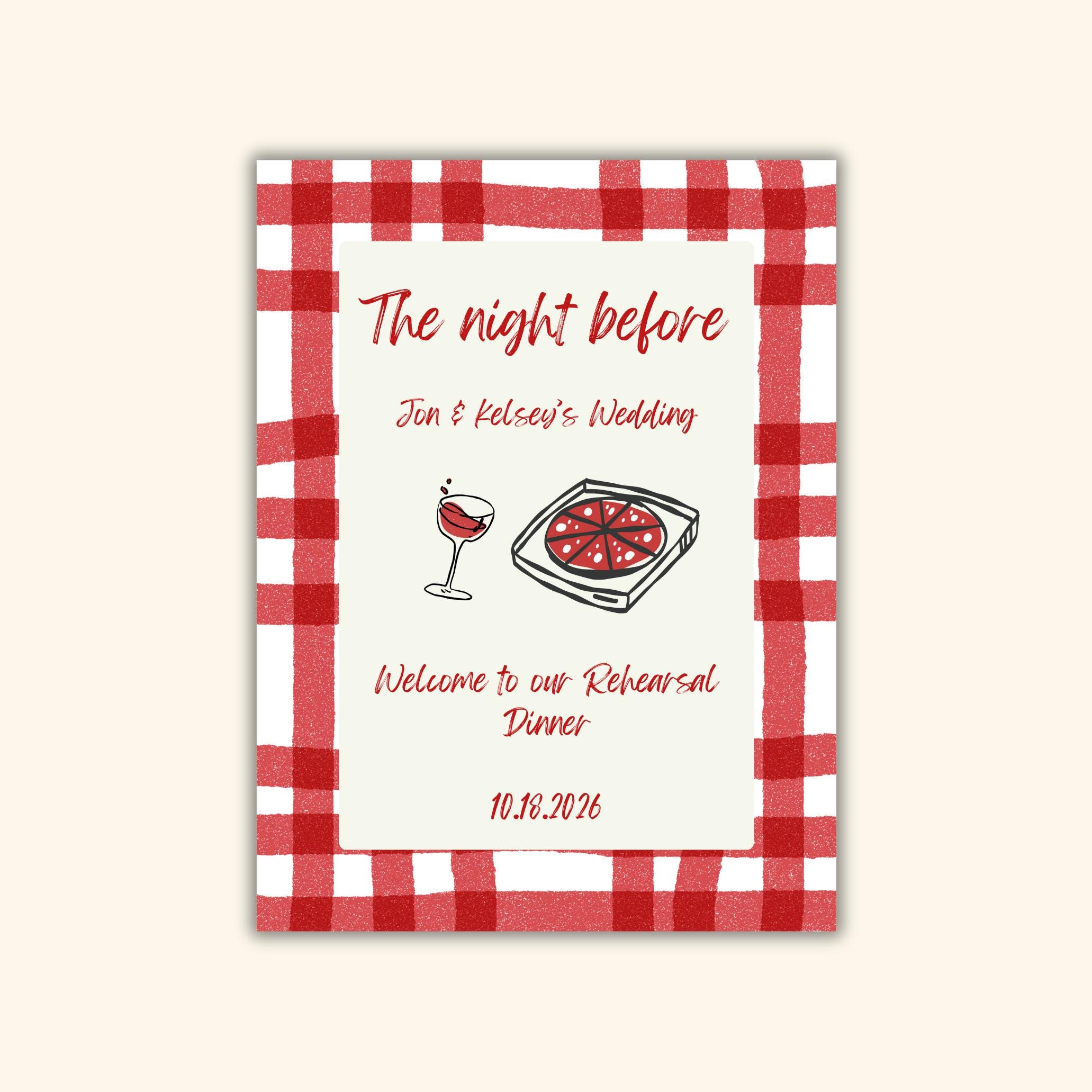 Italian Pizza Party Welcome Sign for Rehearsal Dinner - Instant ...