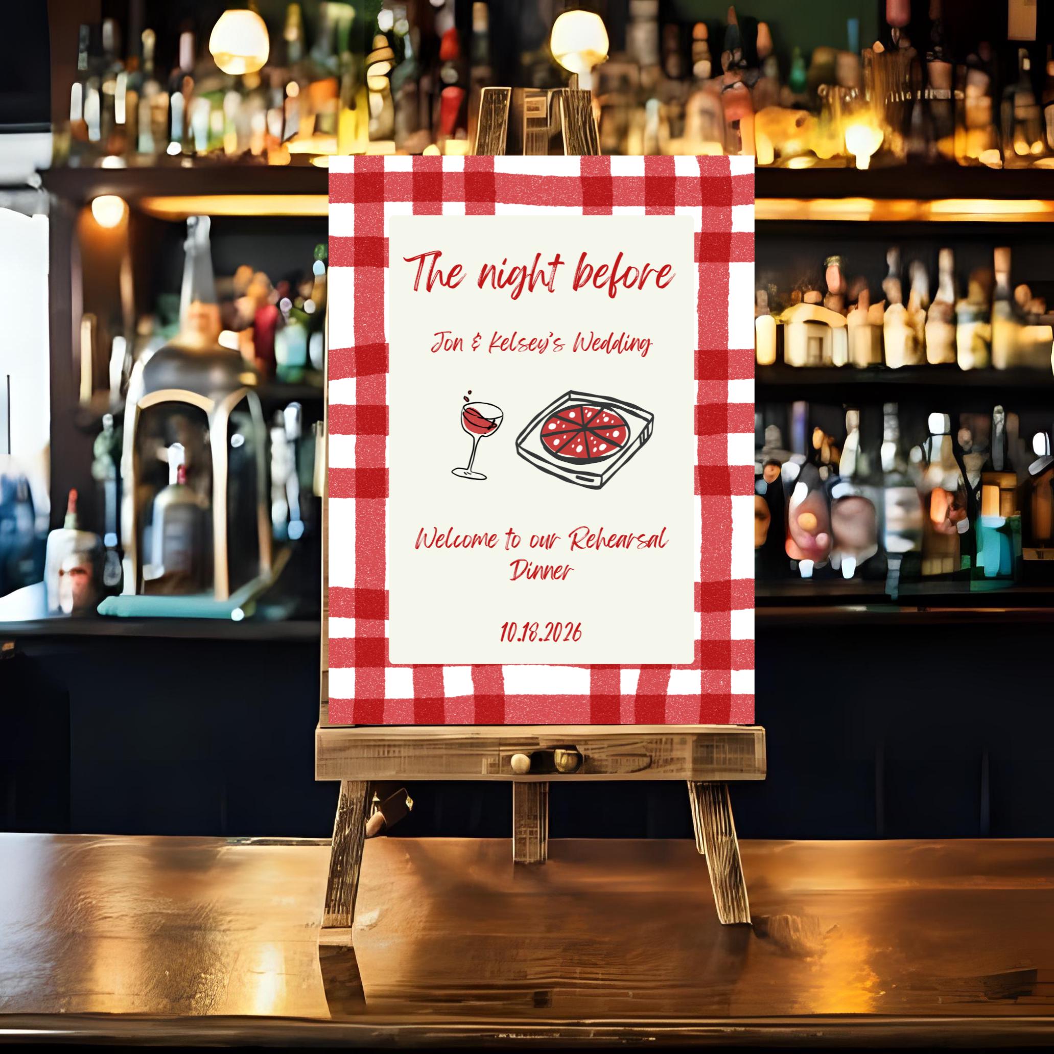 Italian Pizza Party Welcome Sign for Rehearsal Dinner - Instant ...