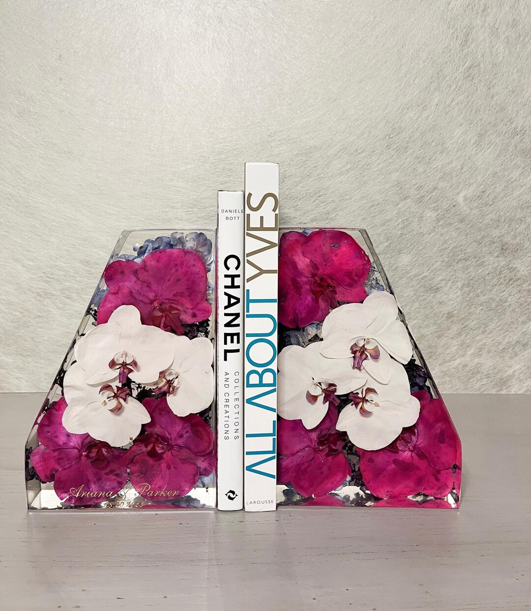 Preserved Flower Bookends | Wedding Bouquet Preservation Bookend ...