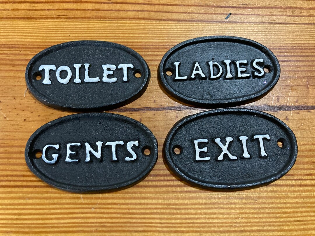 Cast Iron, Toilet, Gents, Ladies, Exit, Sign, Must Have, Great Gift ...