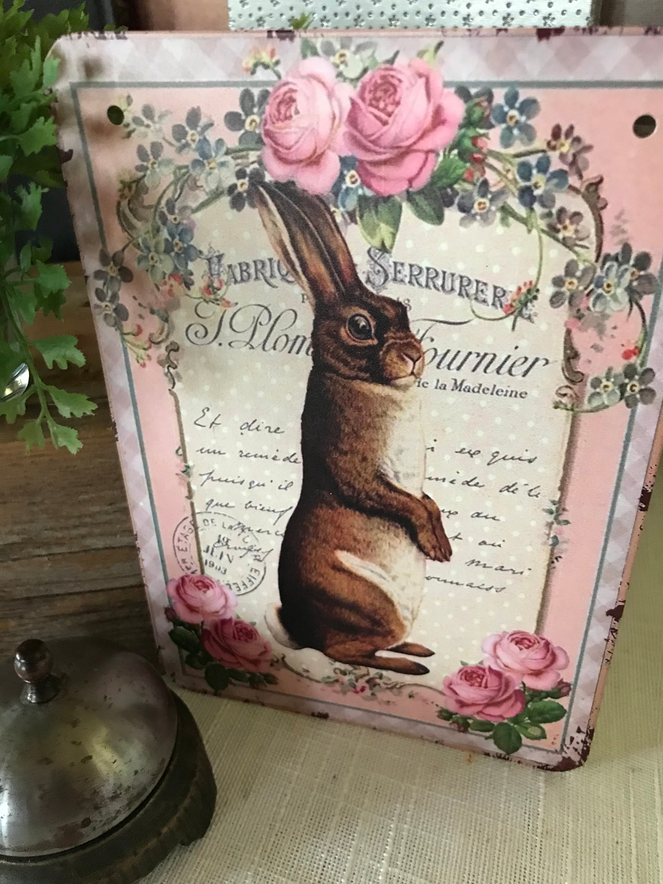 Bunny Rabbit Tin Beautiful Colorseasterspringtime Anytime - Etsy