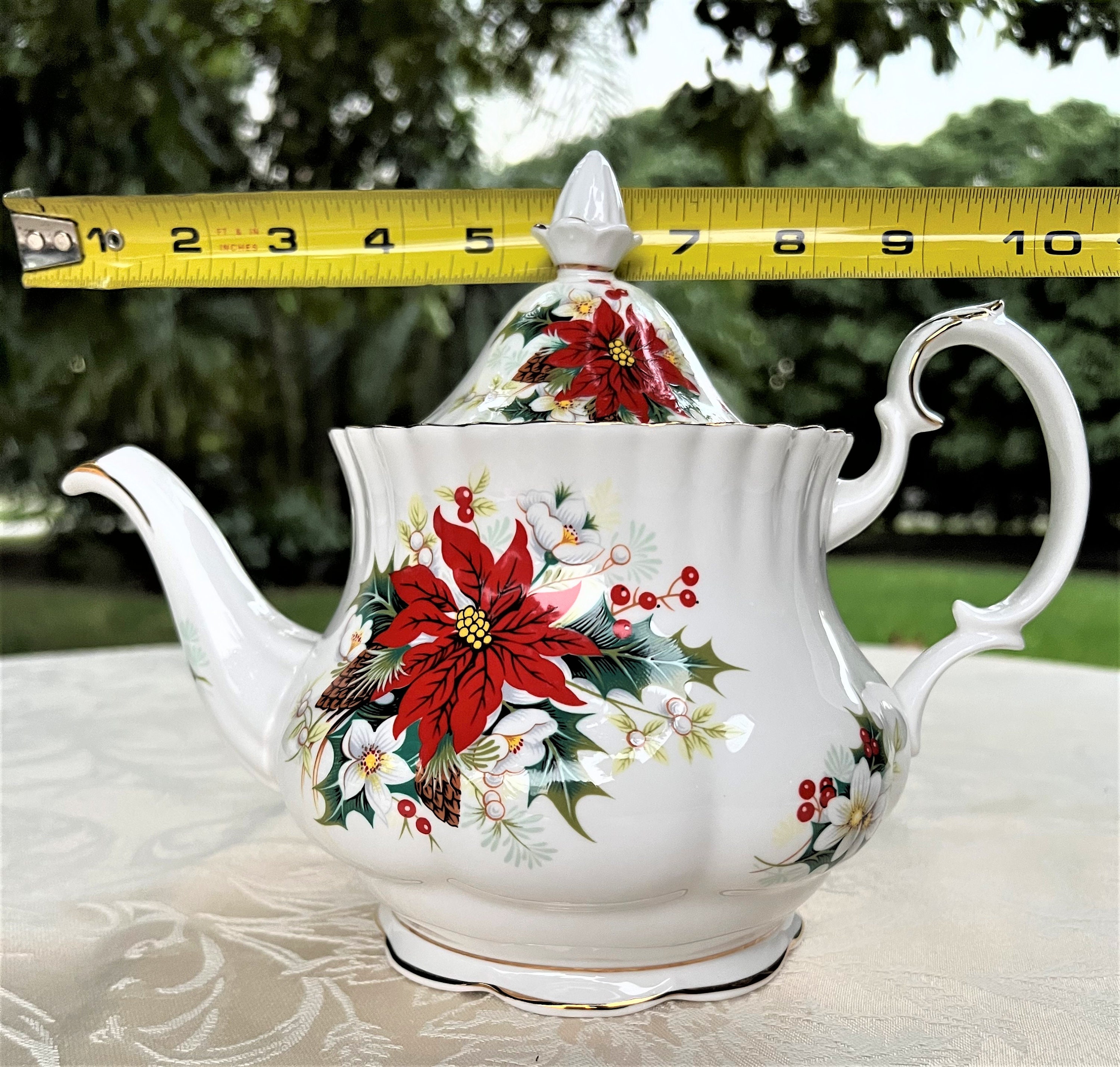 Royal Albert Poinsettia Tea Pot Made in England. - Etsy