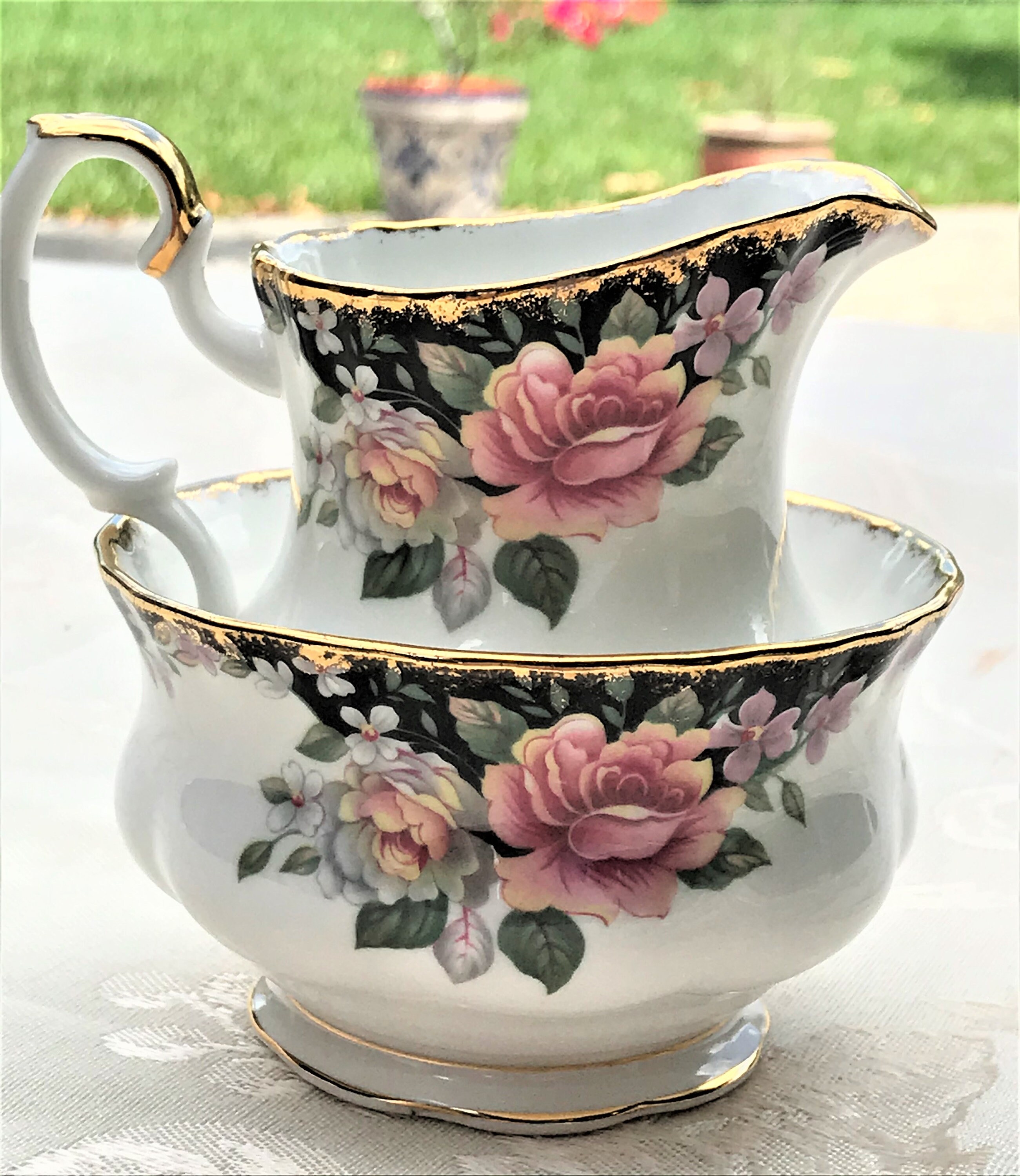 Royal Albert Concerto Open Sugar Bowl and Creamer. Made in - Etsy