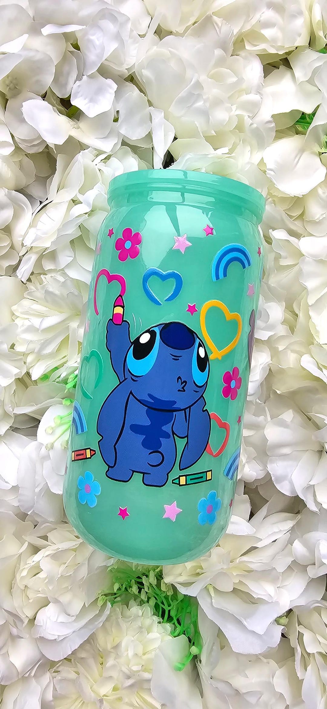 Stitch Disney Acrylic Can , Iced Coffee Can Cup, Starbucks, Libbey Cup ...