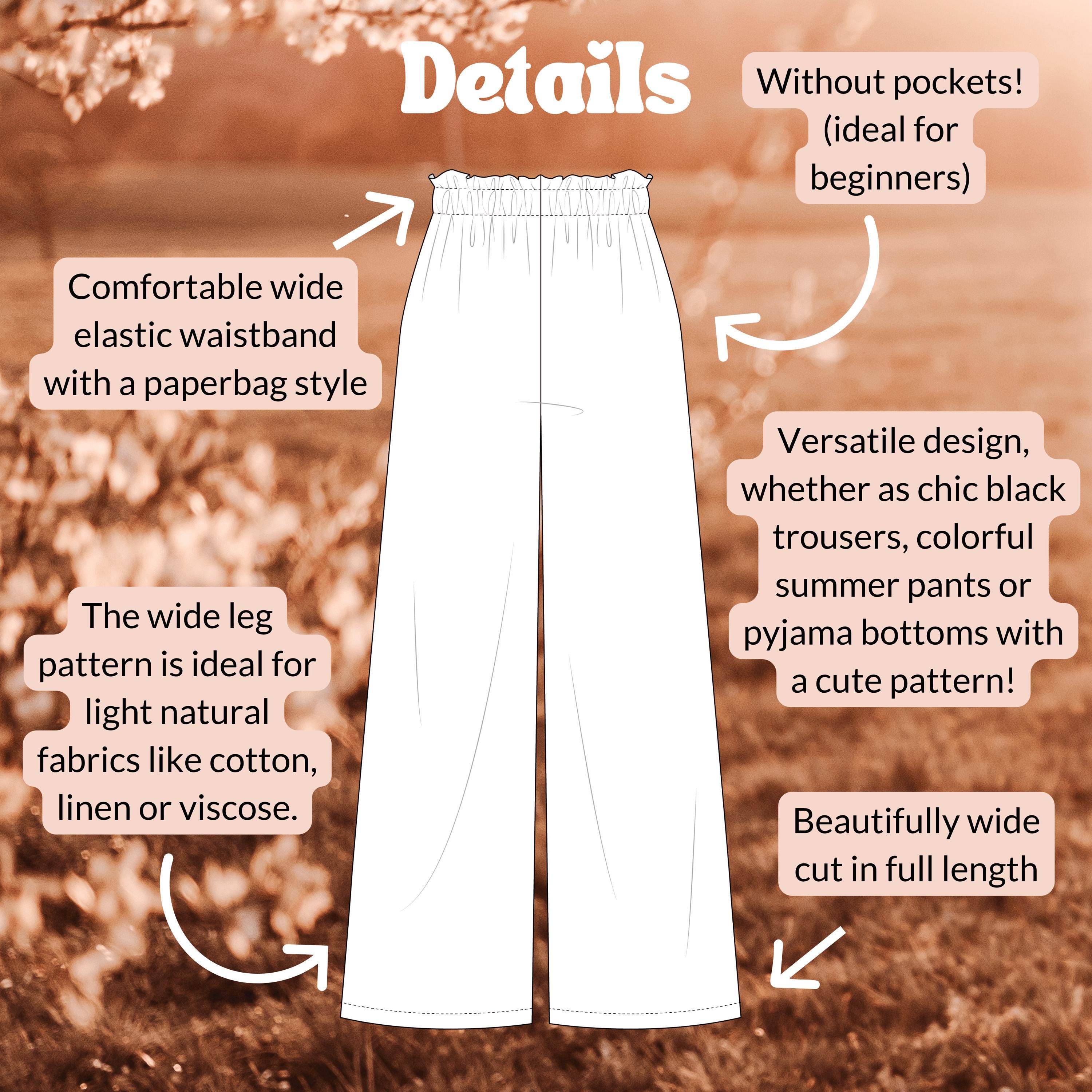 Sewing Pattern Wide Leg Pants Pattern Palazzo Pants Pattern Women Pants ...