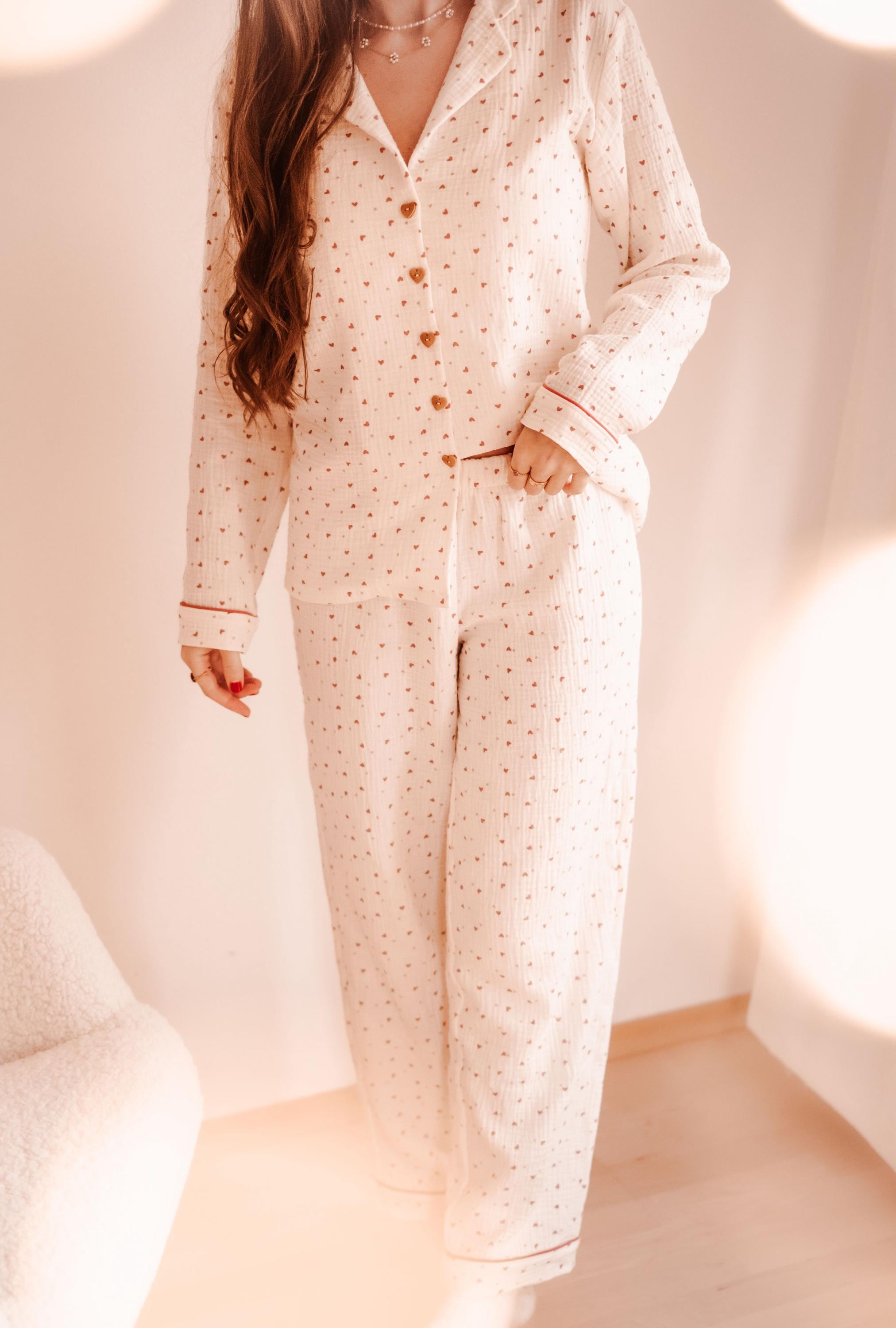 Pyjama Set Sewing Pattern Women Pajama Pants Elastic Pattern Pj Set ...
