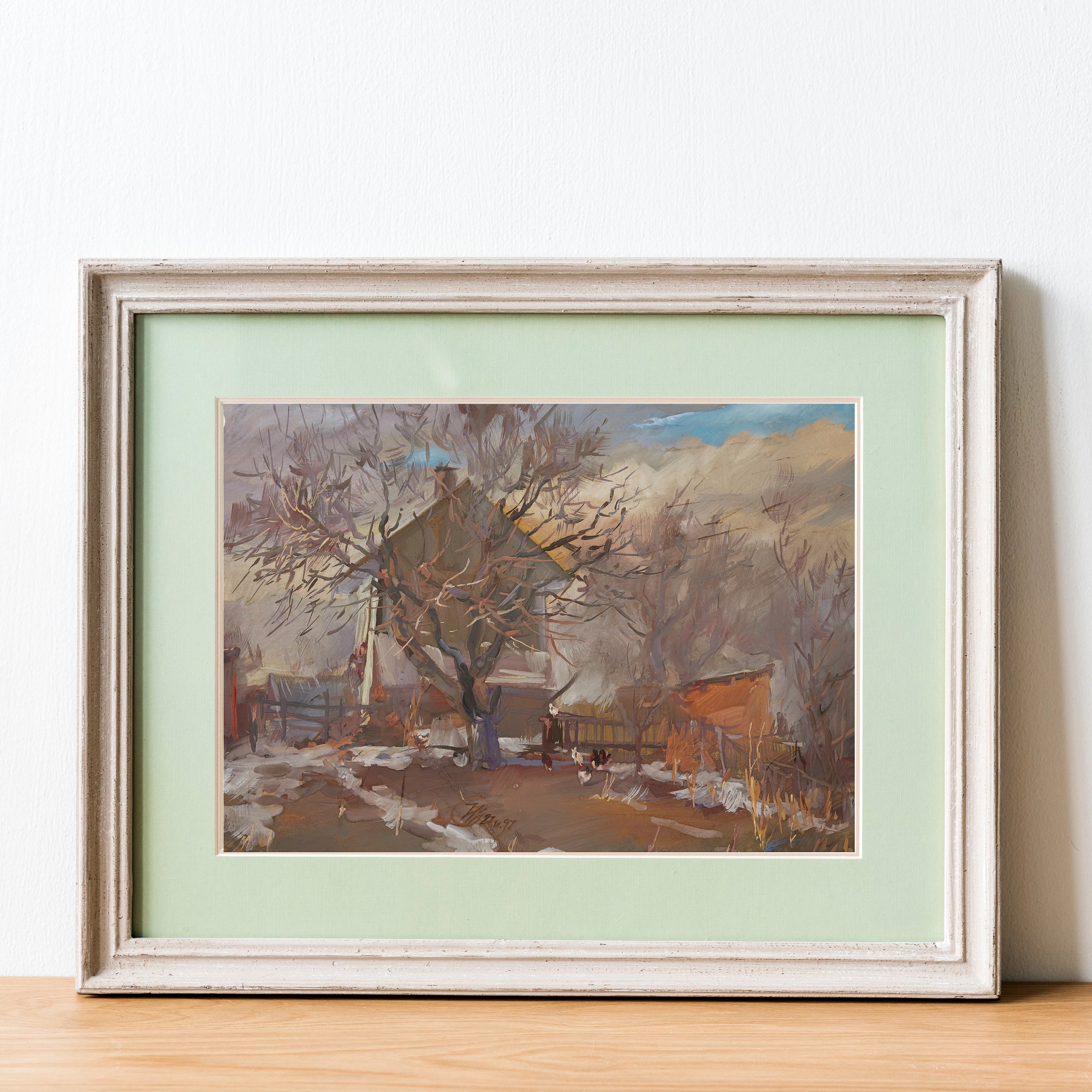 Original Gouache Painting, Fine Art, Village, Plein Air Painting ...