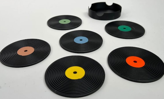 Record Drink Coasters Music Drink Coaster 3D Printed Music Lover Audiophile Music Room Record Player No Paint Needed in Color Etsy UK