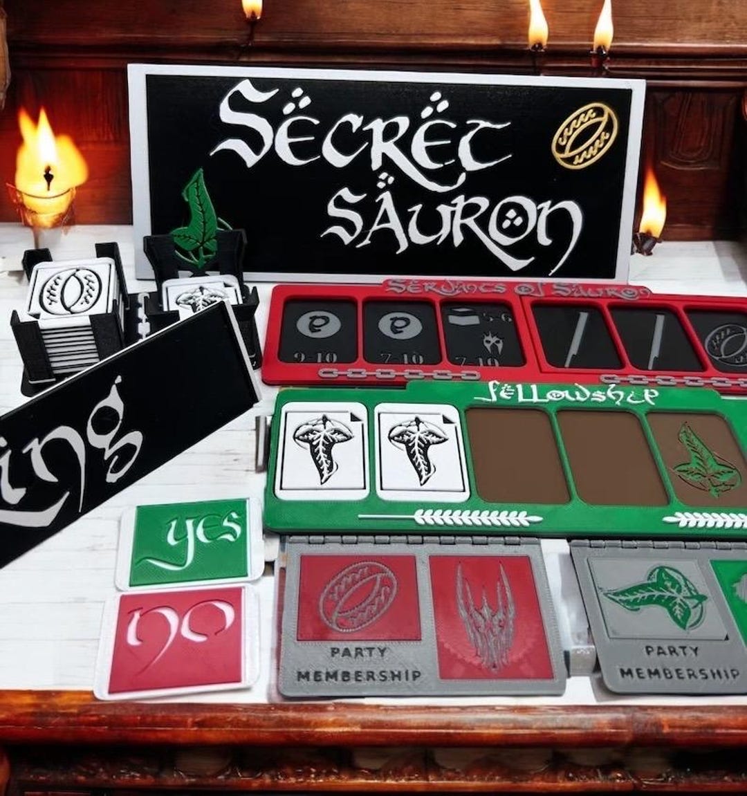 Secret Sauron | Secret Hitler | 3D Printed | In-color | Mystery Games ...