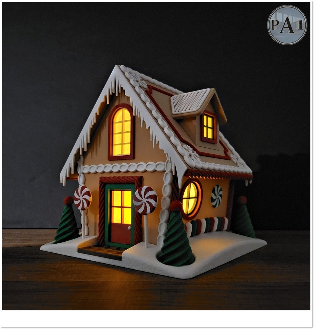 3D Printed Gingerbread House Kit or Completed | No Paint Required ...
