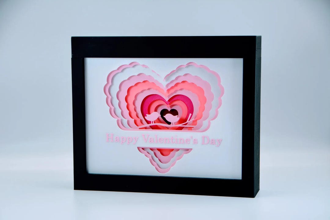 Shadow Box | Valentine’s Day | 3D Printed | Layered Art | Paper Art ...