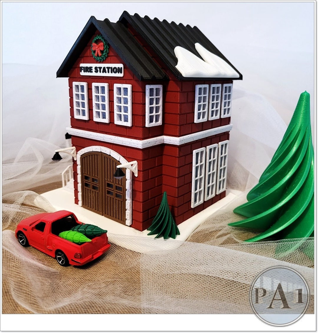Firehouse | Christmas Village | 3D Printed - Etsy