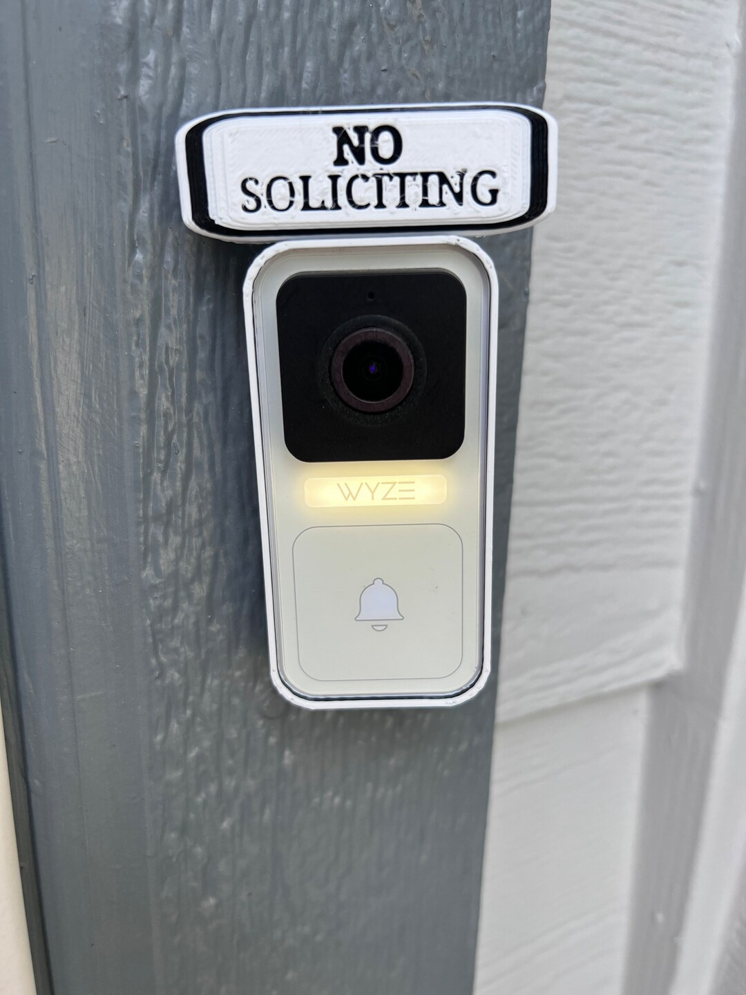No Soliciting Sign | Wyze Doorbell Frame | Wired - Etsy