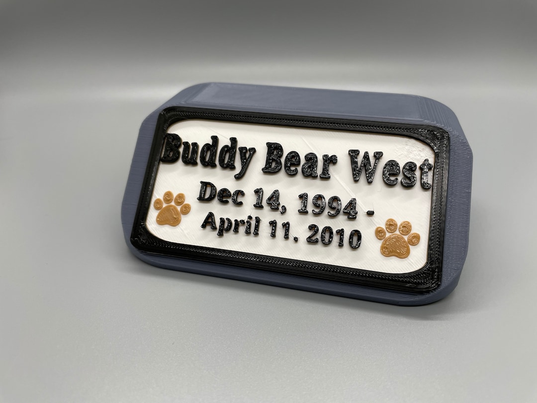 Custom Pet Gravestone | 3D Printed | Memorial | Grave Marker | Pet ...