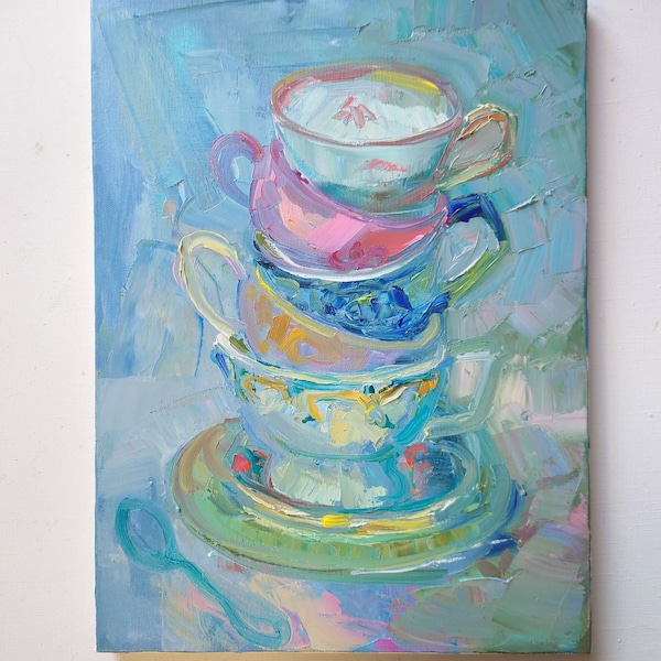 Tea Cup Painting - Etsy