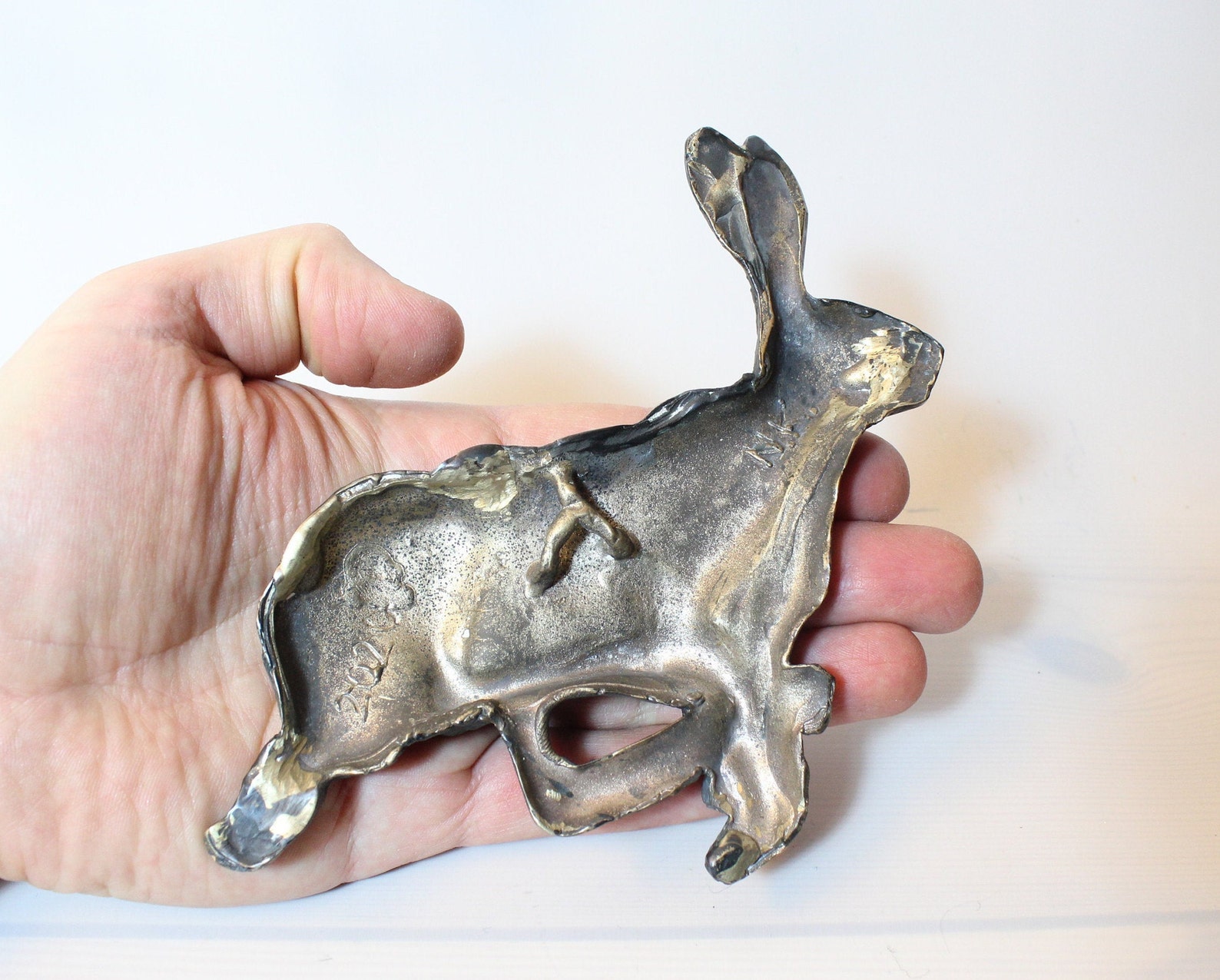 Solid bronze sculpture Hare wall decor Countryside animals | Etsy