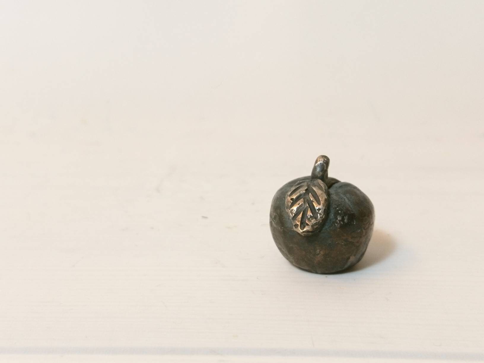Bronze apple sculpture Small metal art by ForestRoadStudio | Etsy