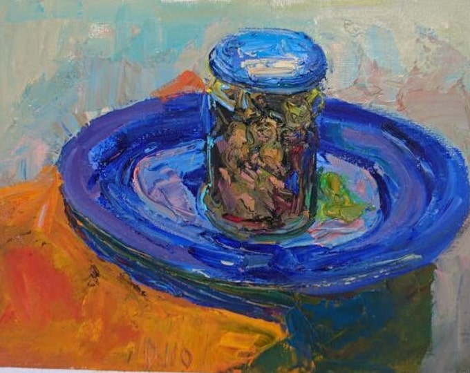 Jam Painting, Original Oil Painting on Paper, Kitchen Art Original ...