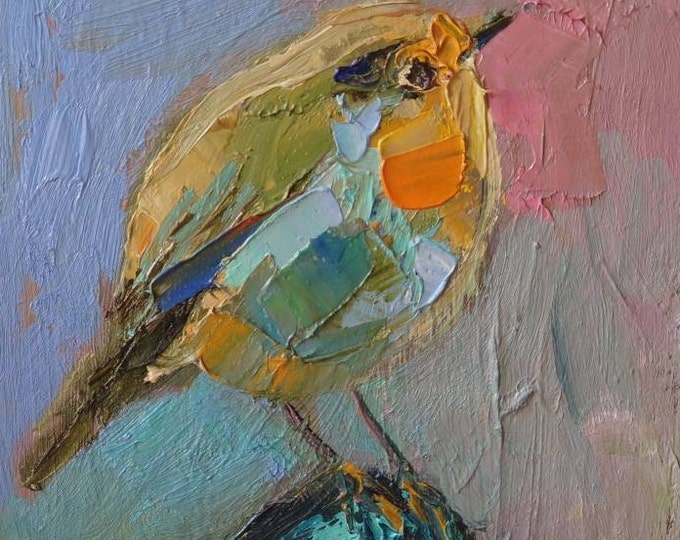 Robin Bird Original Oil Painting Mini Bird Painting - Etsy