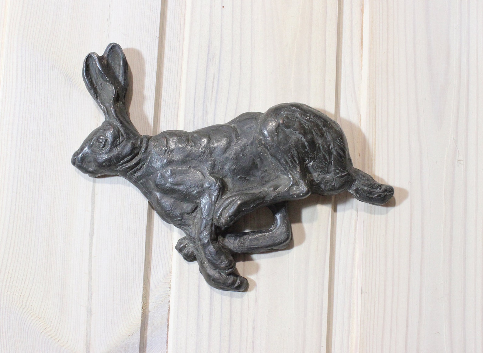 Solid Bronze Sculpture, Hare Wall Decor, Countryside Animals - Etsy