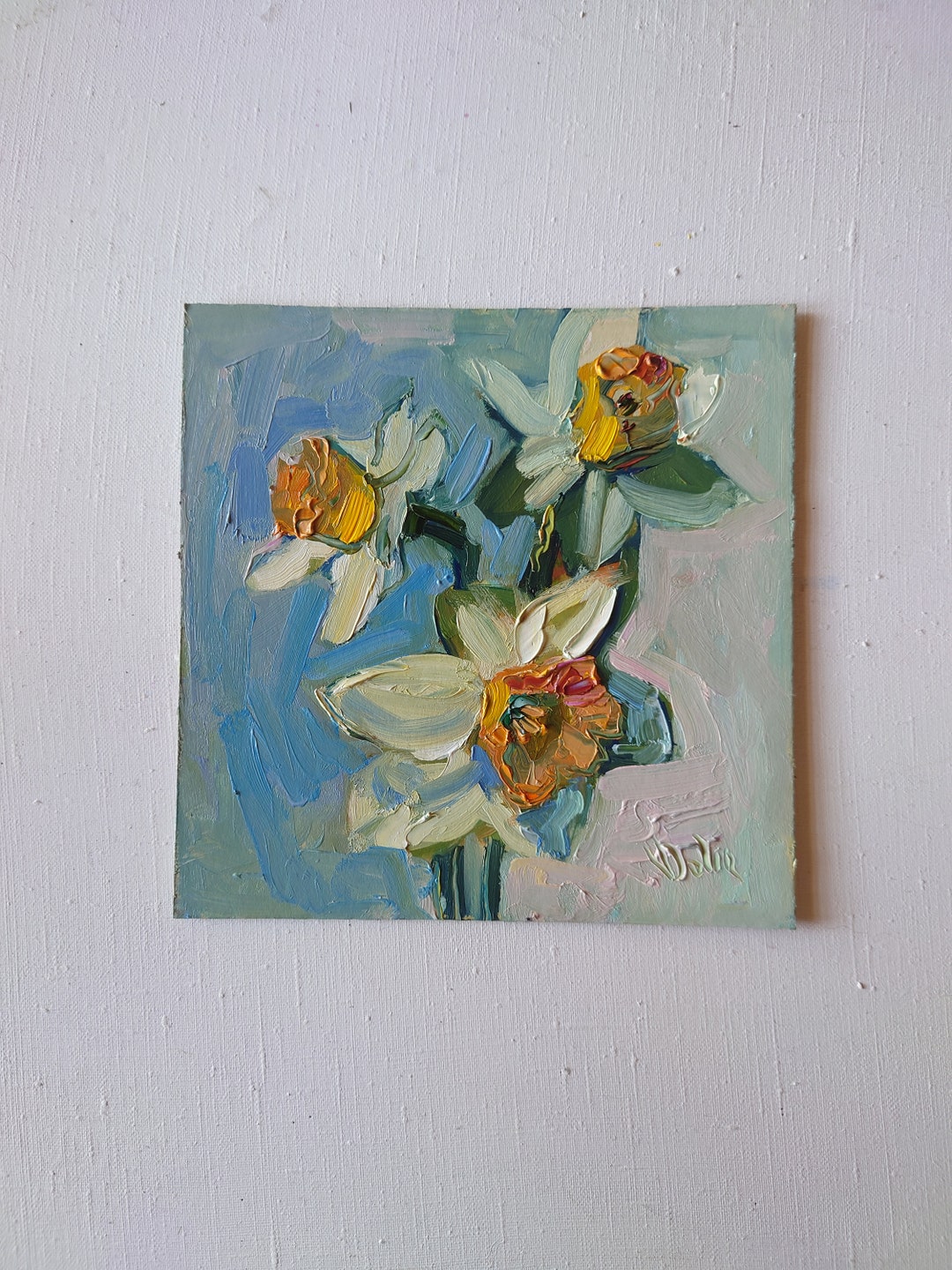 Spring Flowers Painting Daffodils Original Oil Painting Floral Wall Art ...