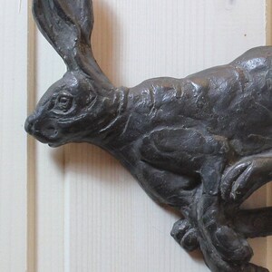 Solid bronze sculpture Hare wall decor Countryside animals | Etsy