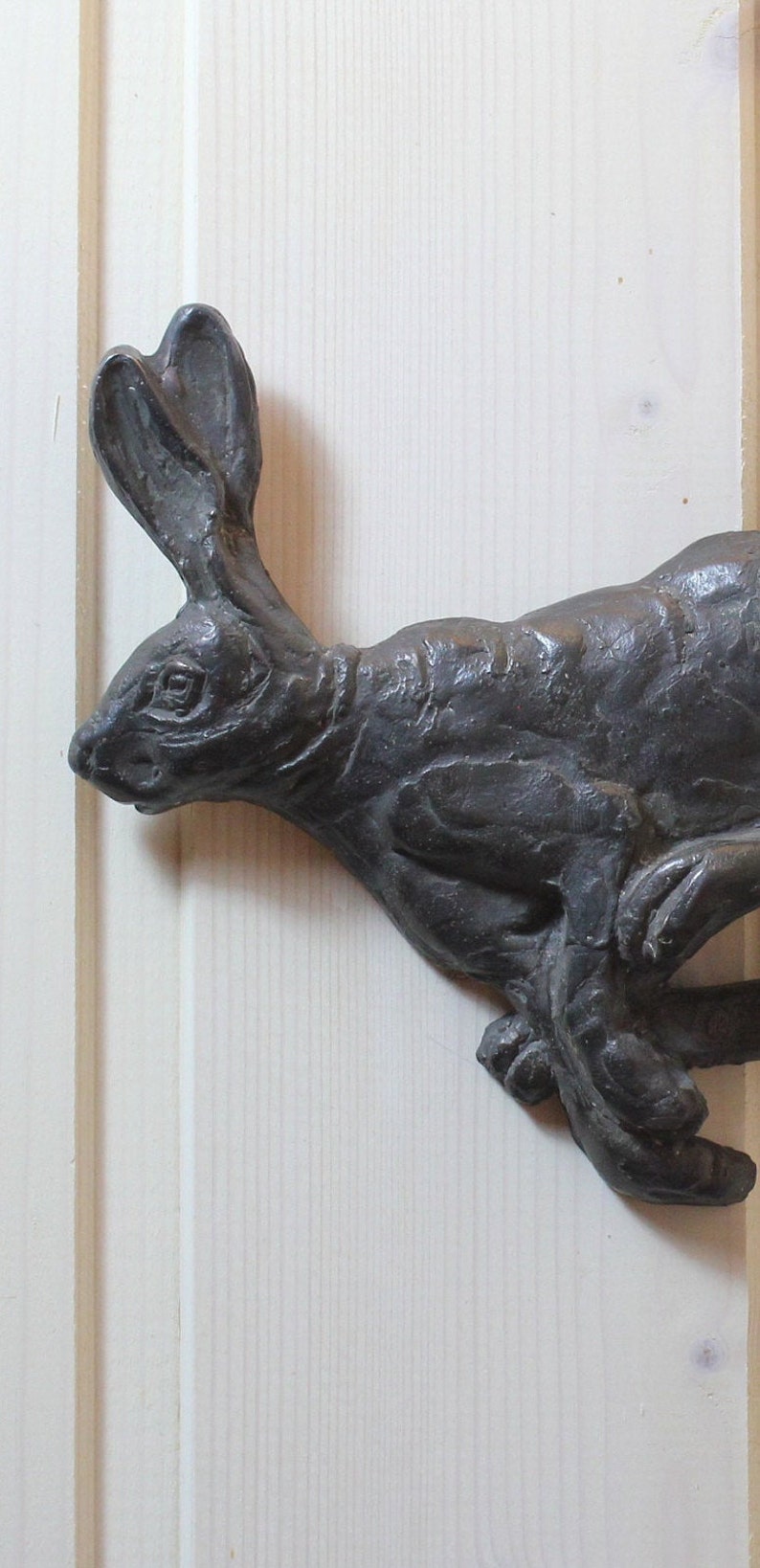 Solid bronze sculpture Hare wall decor Countryside animals | Etsy