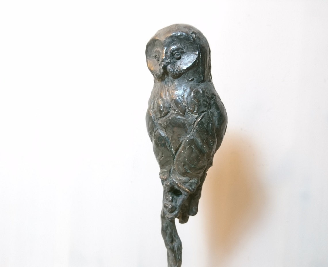 Bronze owl sculpture Original bronze art Bird statue | Etsy
