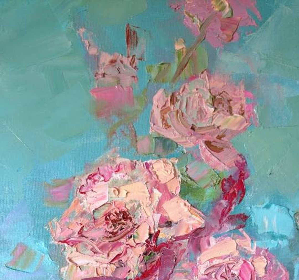 French Roses Oil Painting Original | Etsy