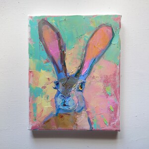 Bunny Portrait Painting, Original Oil Painting on Canvas, Wildlife ...