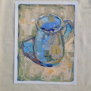 Bowl Painting, Original Oil Painting on Canvas Pad, Kitchen Wall Decor ...