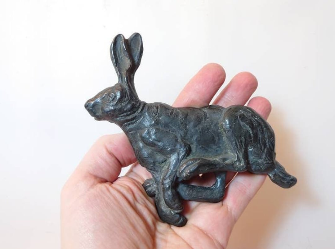 Solid Bronze Sculpture, Hare Wall Decor, Countryside Animals - Etsy
