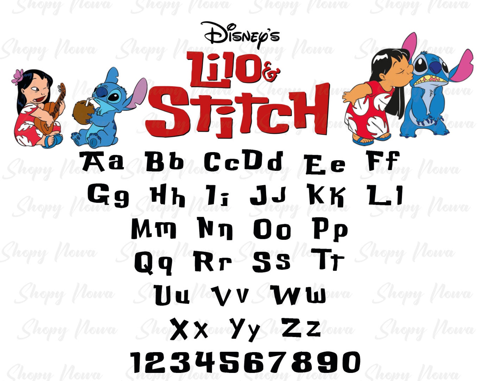 Lilo and Stitch Font Svg TTF Files Lilo and Stitch Alphabet | Etsy