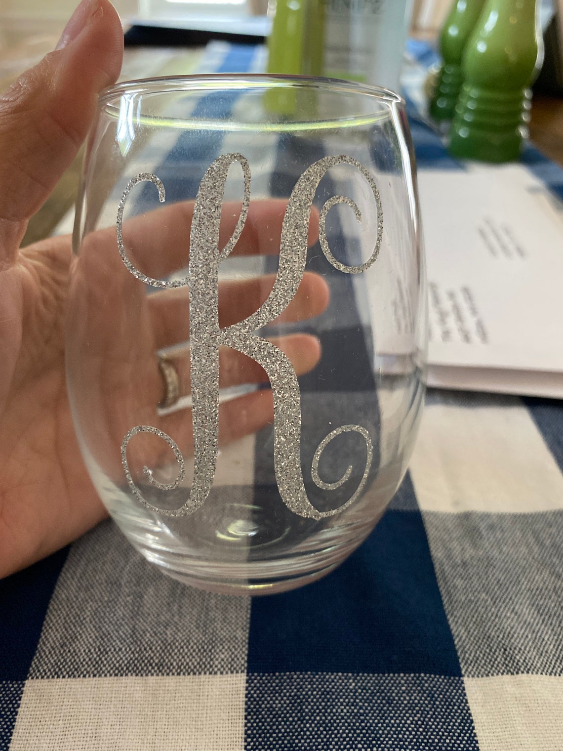 Initial Wine Glass, Monogram Glass, Friend Gifts, Personalized Gifts ...
