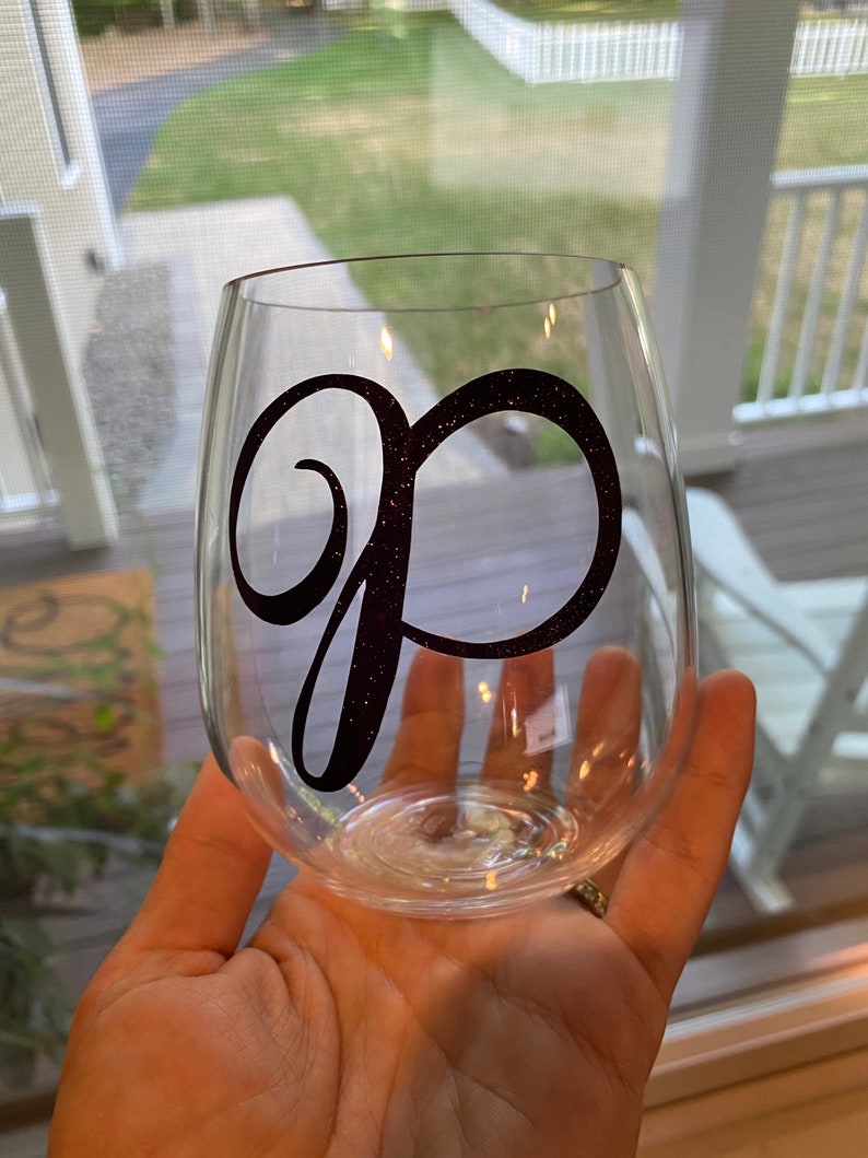 Initial Wine Glass, Monogram Glass, Friend Gifts, Personalized Gifts ...