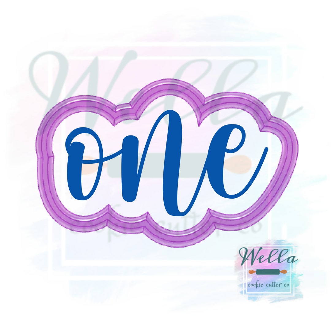 Number One Text Cookie Cutter - Lower Case With Optional Stencil - Etsy